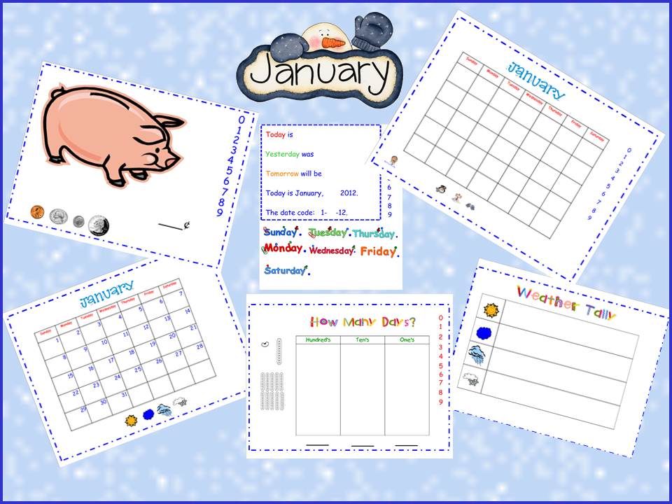 January 2012 Smartboard Calendar - Classroom Freebies