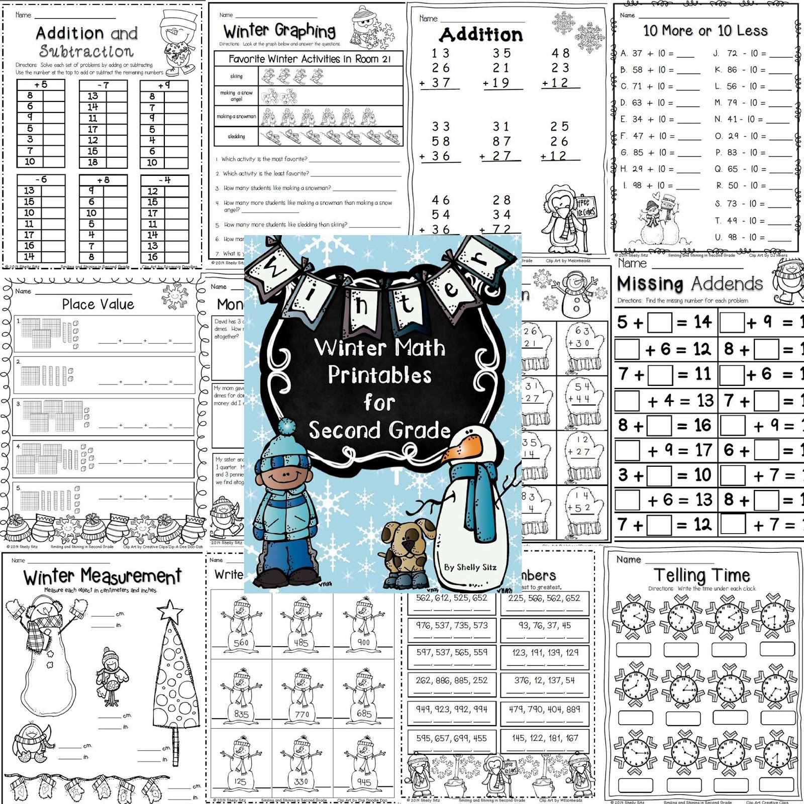 Winter Math Printables - Second Grade Teaching Blog