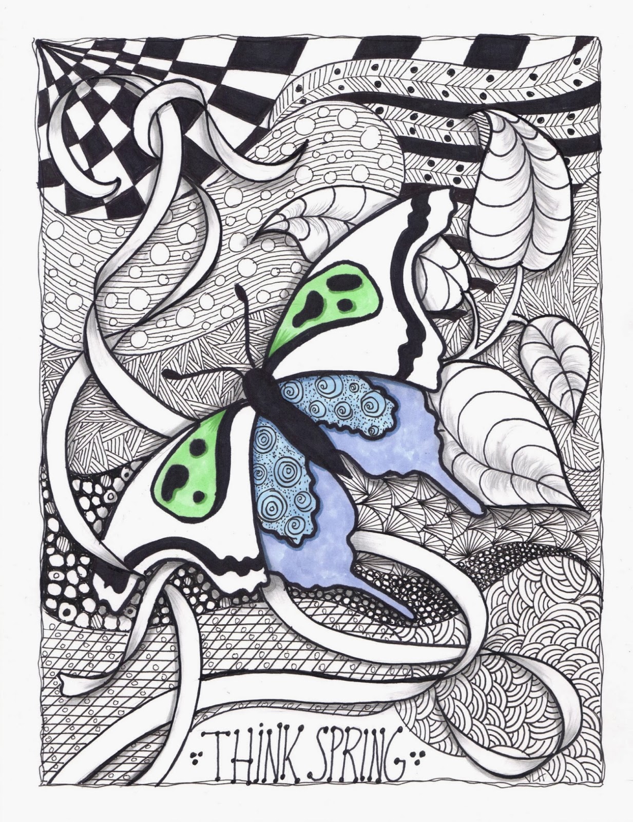 Zentangle Expressions: Zentangle THINK SPRING