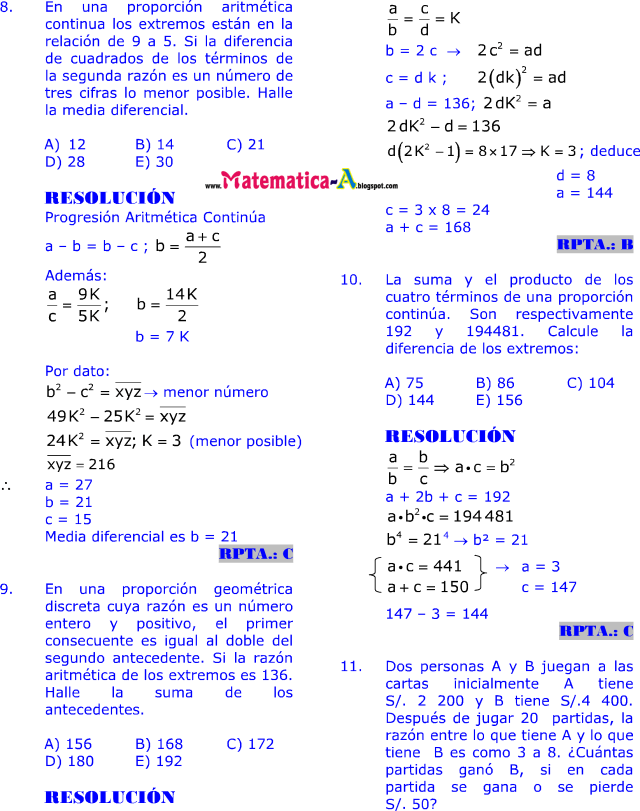 RAZONES Y PROPORCIONES EJERCICIOS DESARROLLADOS IMPRIMIR GRATIS ...