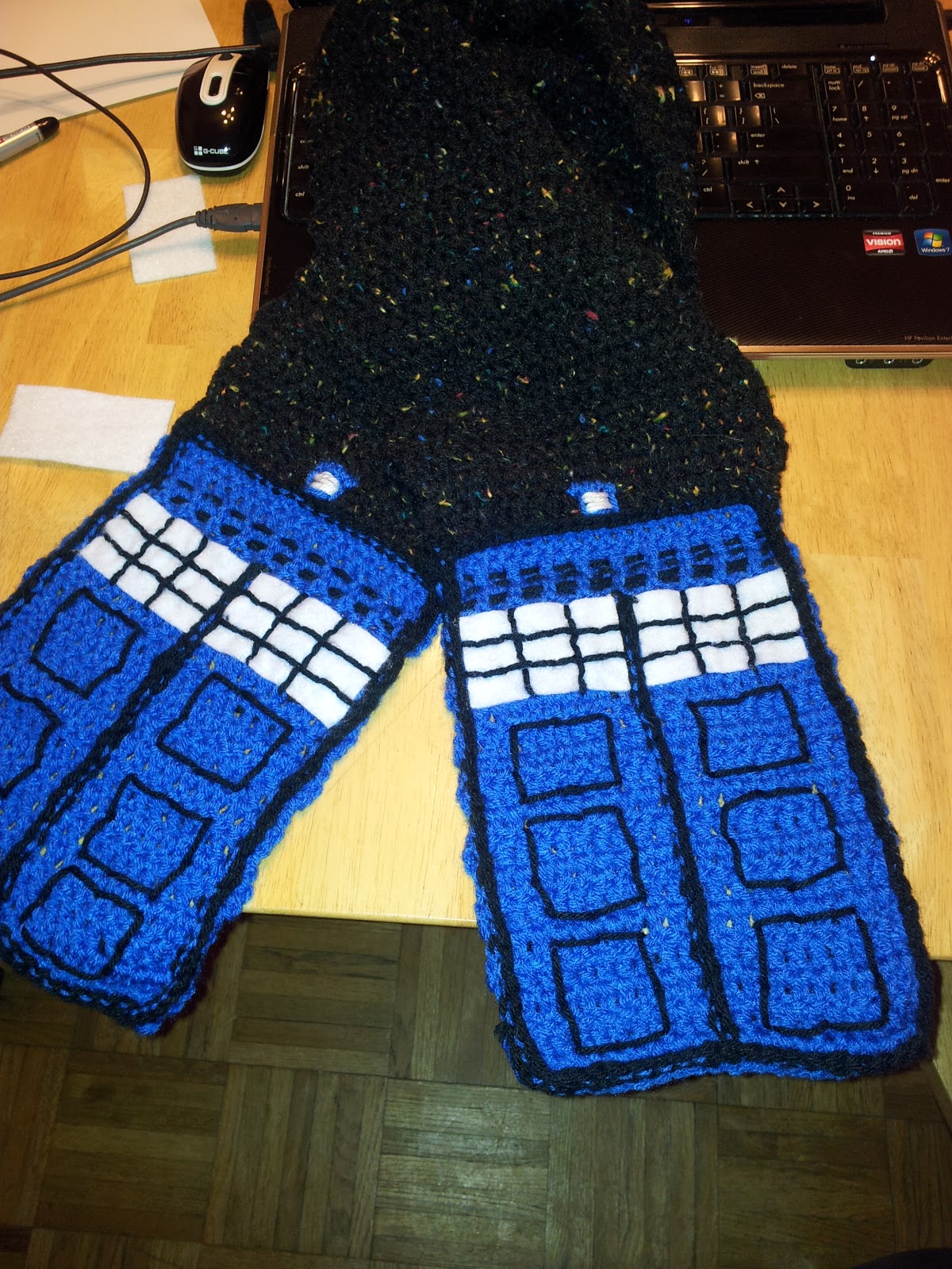 Gamer Girl Universe Night Sky TARDIS Scarf gamer-girl-universe-night-sky-tardis-scarf