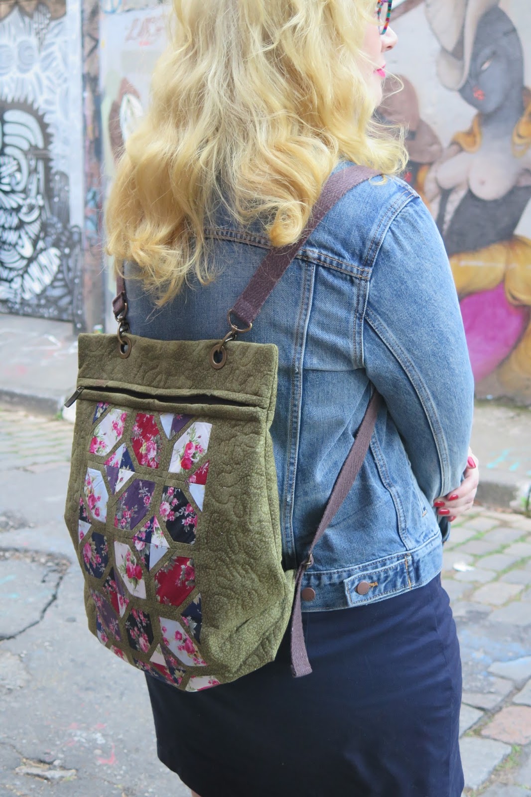 Costura Katia, Costura! › Look do dia: Mochila de Patchwork!
