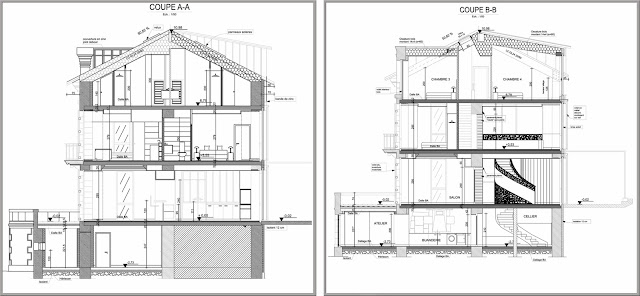 Plans, coupes, élévations, cartouches