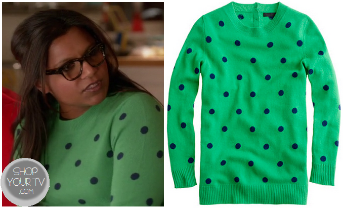 The Mindy Project: Season 1 Episode 10 Mindy's Green Polka Dot Sweater ...