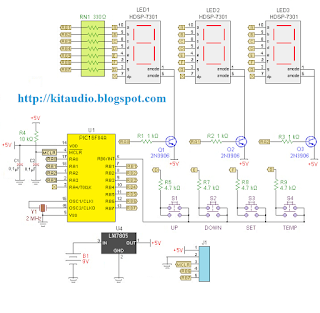 pic16f84a microcontroller for digital thermometer - Electronic Circuit Collection
