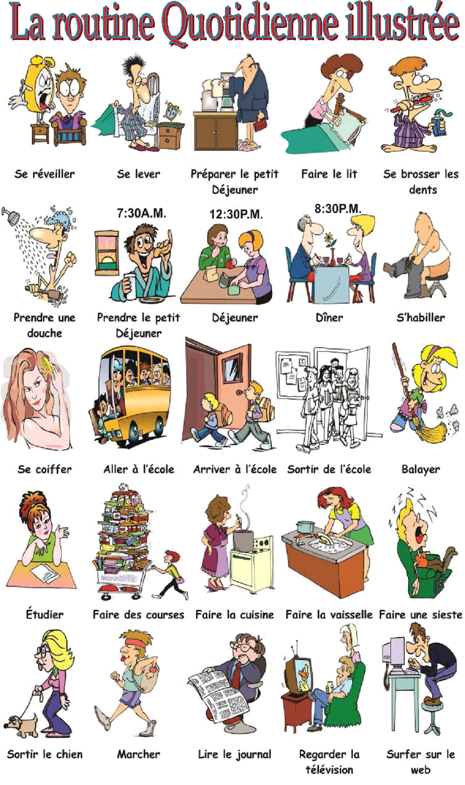 Language Teacher's Toolbox: French: Daily Activities Graphic