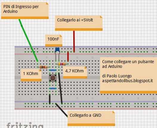 Aspettando il bus: Come collegare, in modo corretto, un pulsante ad Arduino