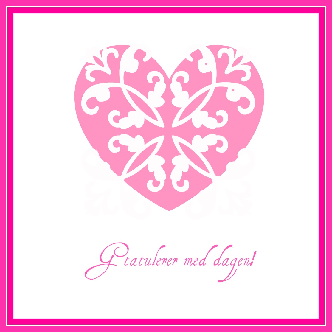 Flottekort: Søtt bursdagskort med rosa hjerte