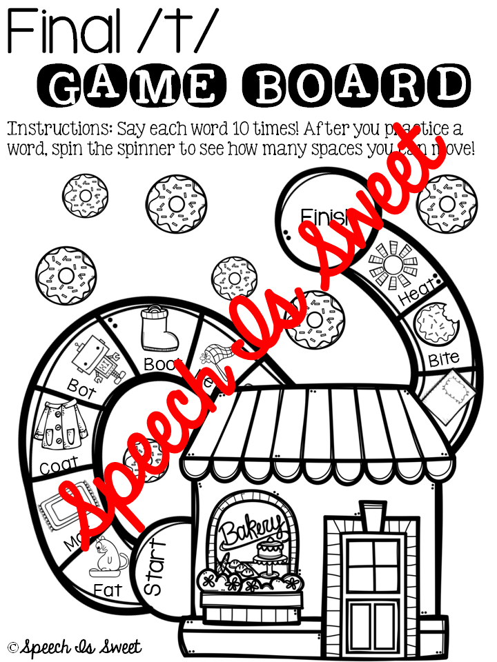 Articulation Game Boards {FREEBIE!} - Speech is Sweet