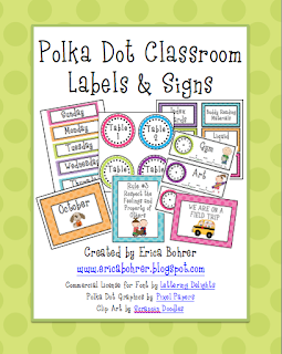 Polka Dot Classroom Labels and Signs!