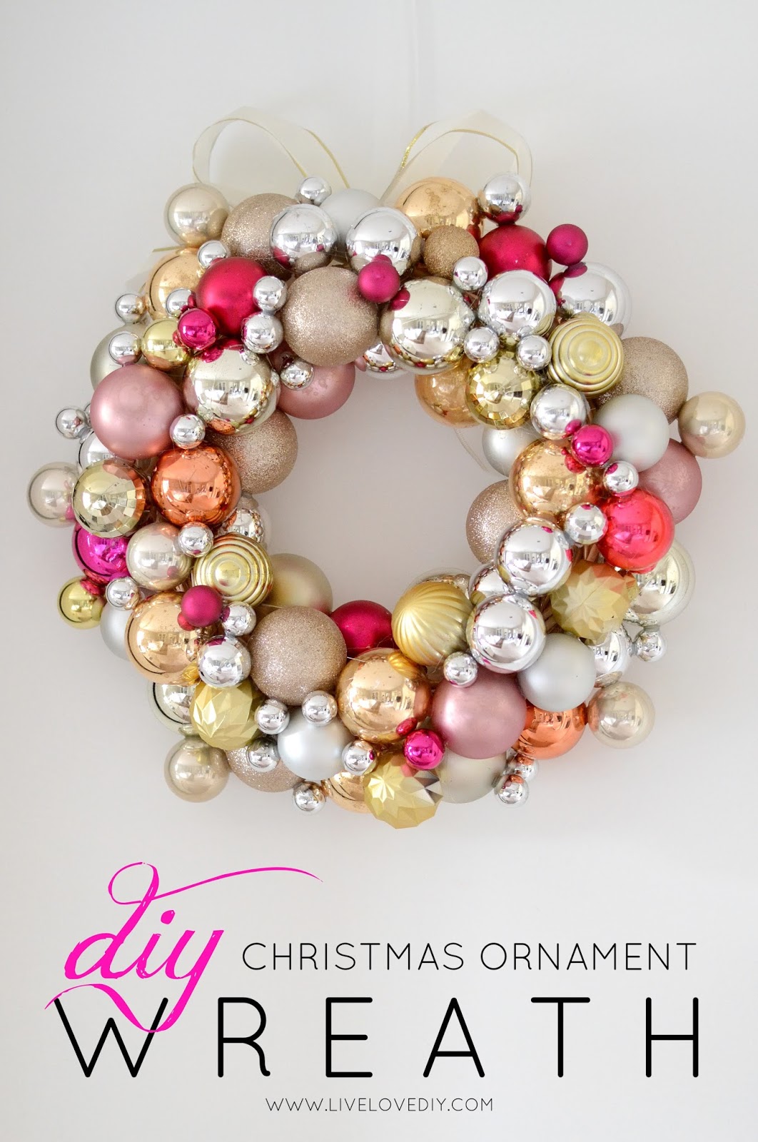 How To Make A Christmas Ornament Wreath LiveLoveDIY Bloglovin how-to-make-a-christmas-ornament-wreath-livelovediy-bloglovin