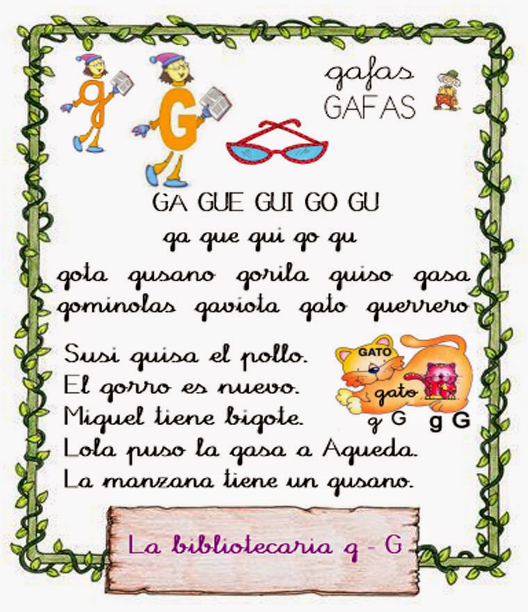 INFANTILES DE ANA V.: LA BIBLIOTECARIA G Y LOS SONIDOS GA, GO ,GU, GUE ...