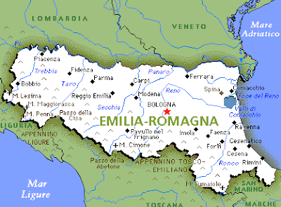 Mapa de Emilia-Romaña Imagen | Mapa de Italia Ciudades
