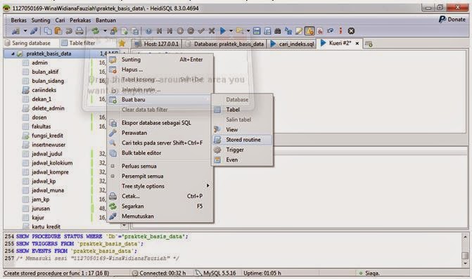 Dunia Digital: Tutorial Membuat Prosedur dan Fungsi pada HeidiSQL