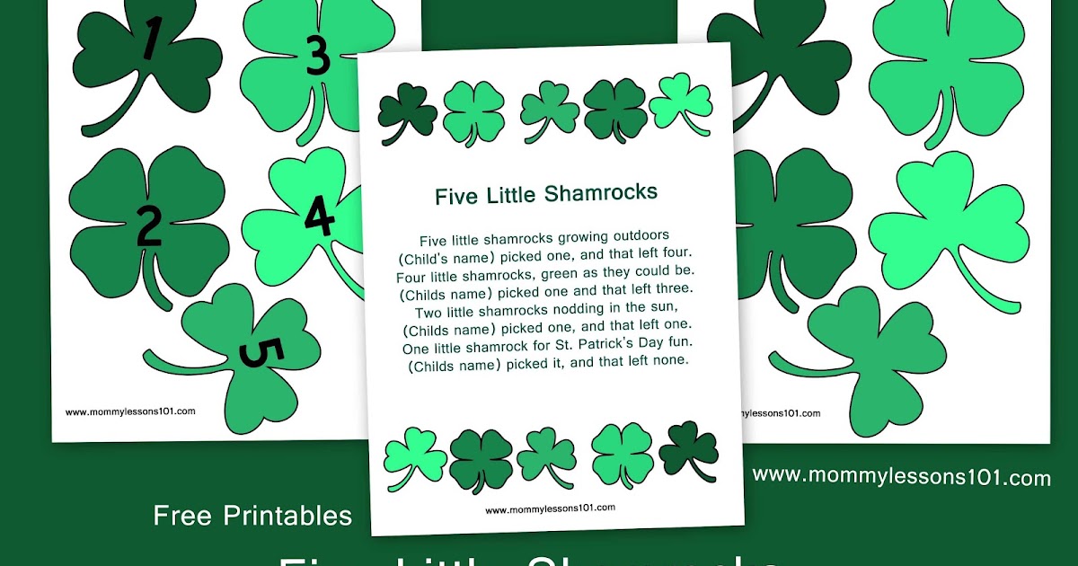 Mommy Lessons 101: Five Little Shamrocks -- Free Printables