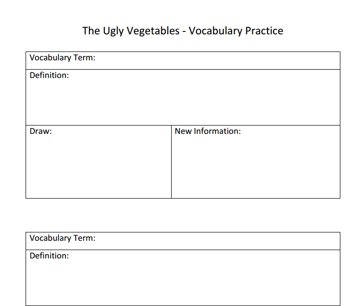 Spring Book 6: Ugly Vegetables - Mom Envy