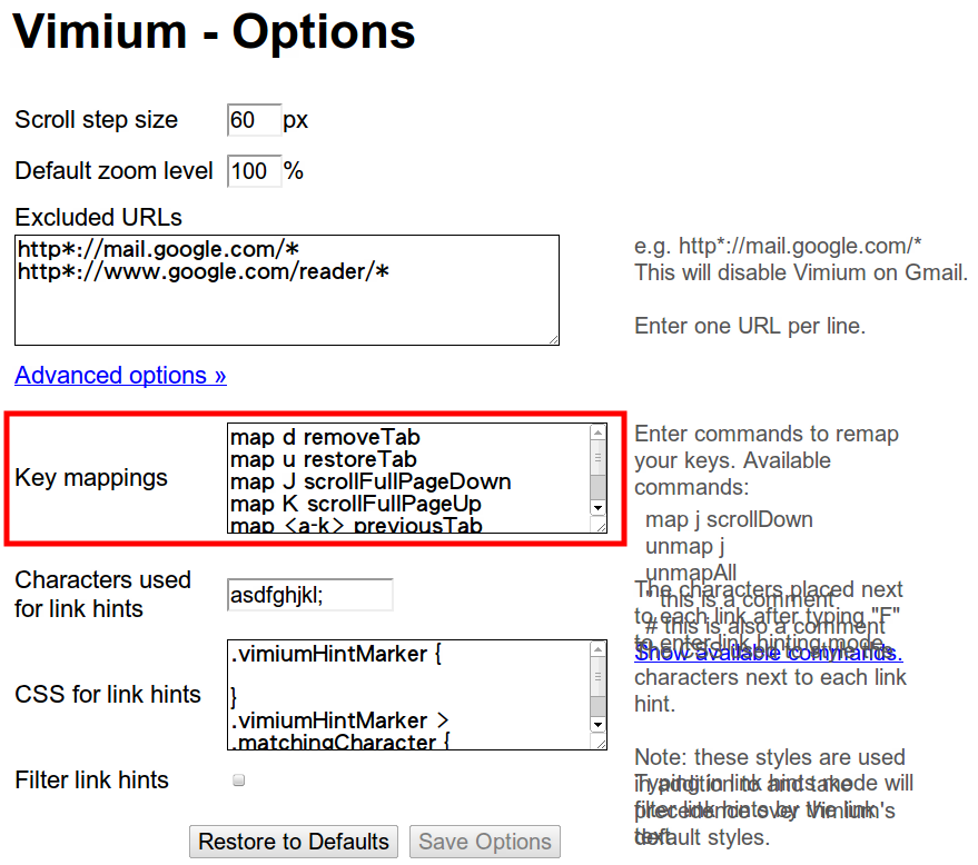 自訂 Vimium 快捷鍵