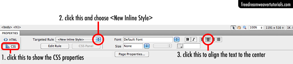 Free Dreamweaver Tutorials: Adding and Formatting Text - Getting Started with Dreamweaver CS5 ...