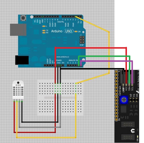 sharing arduino & modul electro: arduino with dht22 and iic lcd