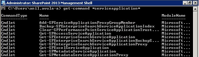 Service Application Commands | Anil Avula's Microsoft Technical ... Service Application Commands | Anil Avula's Microsoft Technical ...