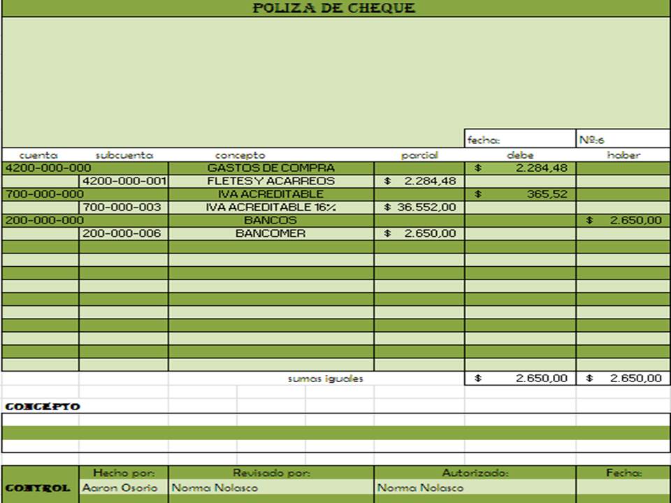 CONTABILIDAD: POLIZAS DE DIARIO, CHEQUE, INGRESO, EGRESO CONTABILIDAD: POLIZAS DE DIARIO, CHEQUE, INGRESO, EGRESO