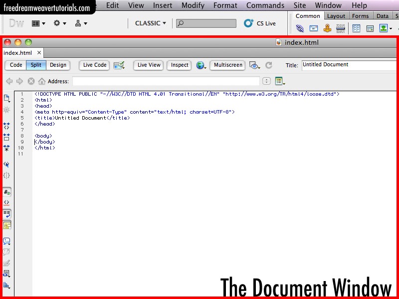 Free Dreamweaver Tutorials: Adding and Formatting Text - Getting Started with Dreamweaver CS5 ...