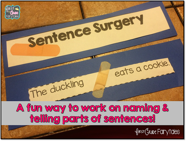 Sentence Surgery: Naming & Telling Parts FREEBIE! | First Grade ...