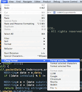 Safx: ソースコードを整形するXcodeプラグインClangFormat-Xcodeを試す