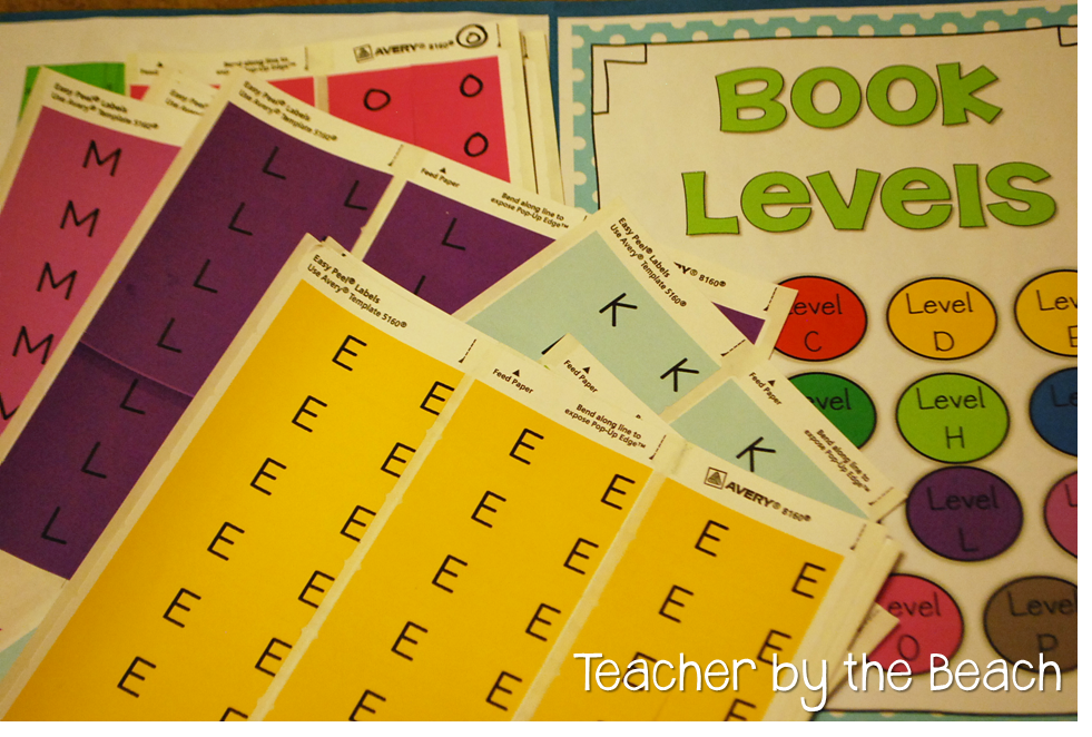 Book Leveling - Freebie Labels - Teacher by the Beach