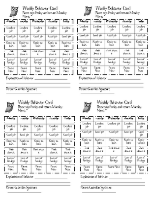 Teaching Fourth: Behavior Cards Freebie