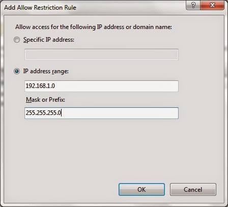 Skate through code..: IIS - Restrict IP Address Range