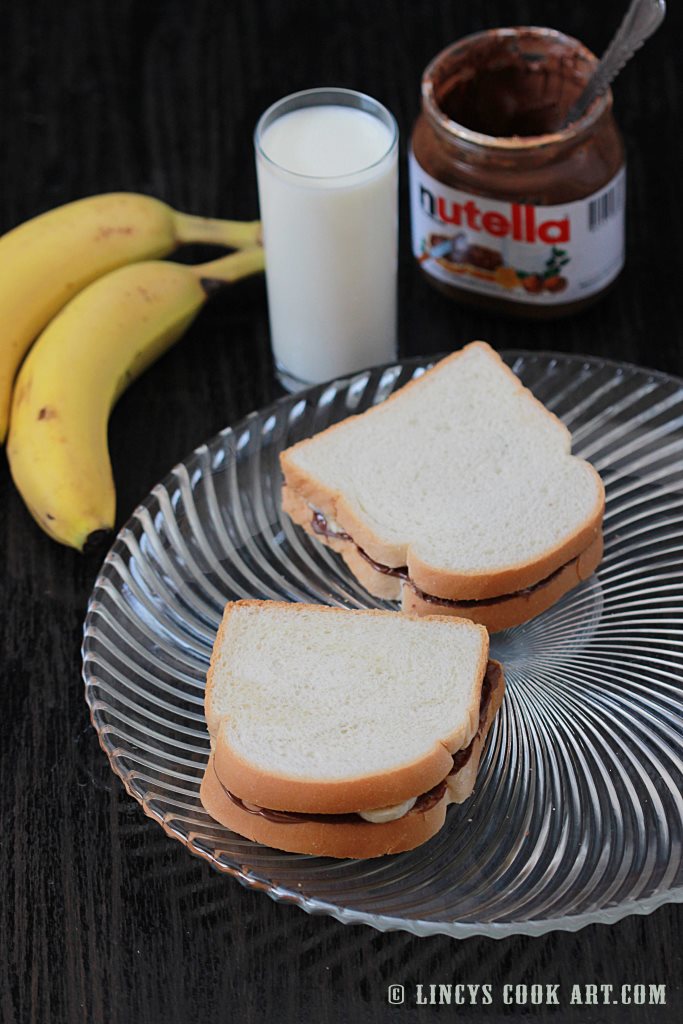 Nutella Banana Sandwich ~ Lincy's Cook Art