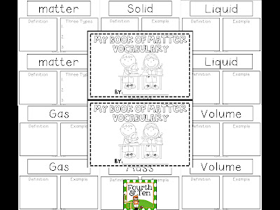 Fourth and Ten: Matter Vocabulary Booklet Freebie