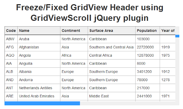 ASP.NET : Freeze GridView Header using GridViewScroll jQuery plugin_freeze gridview header ...