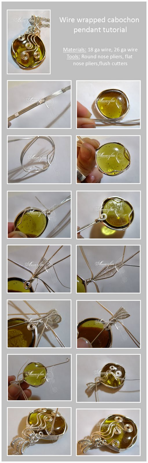Amorfia Unique Jewelry Wire Wrapped Cabochon Pendant Tutorial amorfia-unique-jewelry-wire-wrapped-cabochon-pendant-tutorial