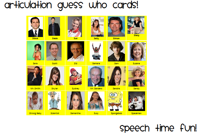 Articulation Guess Who! - Speech Time Fun: Speech and Language Activities