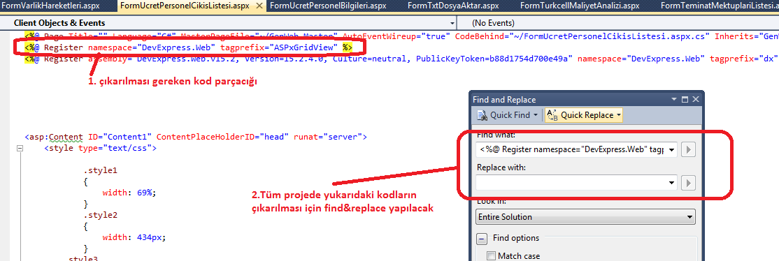Serkan Sonmez's Diary: Devexpress ASPxGridview "Value cannot be null. Parameter name : value ...