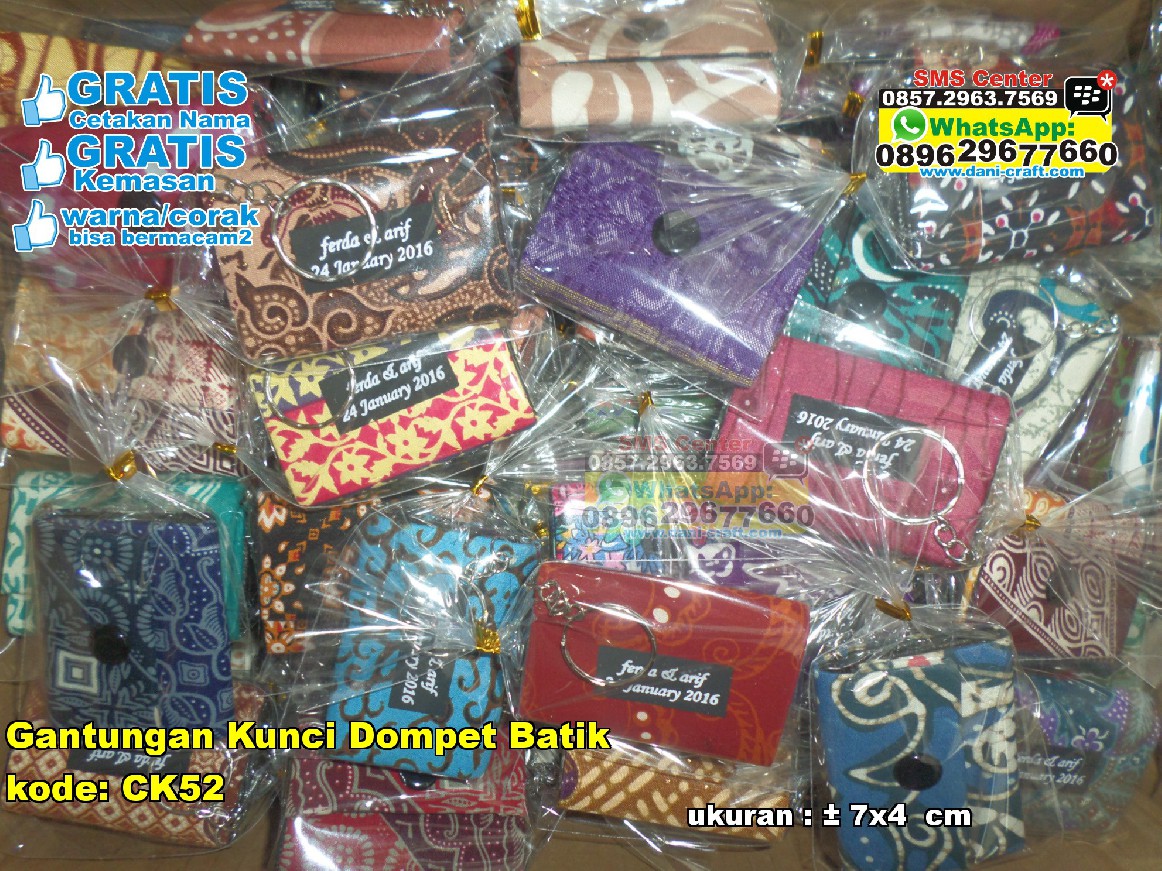 Gantungan Kunci Dompet Batik | Souvenir Pernikahan