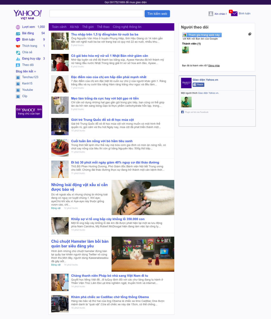 chototviet: Giao diện blogspot giống trang Yahoo.vn chuẩn SEO 2014