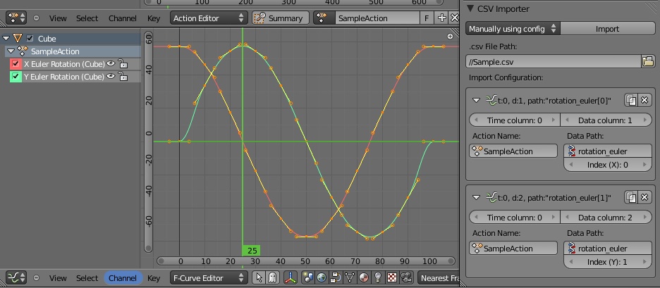 A Script to Import a CSV File and Create F-Curves (for Blender 2.5x or later) - Python Support ...