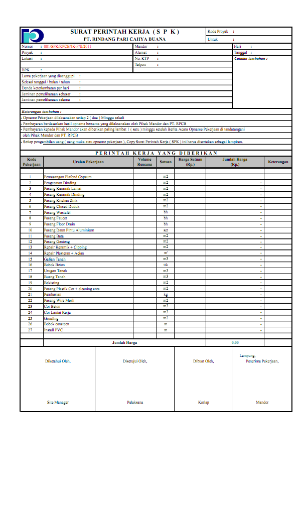 DALEM MAS: CONTOH SPK MANDOR