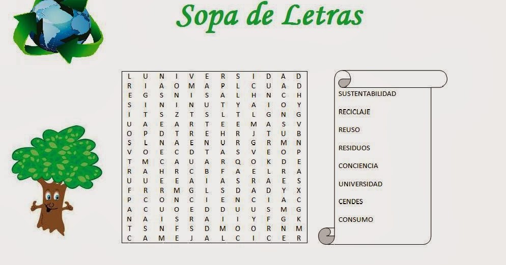 RESIDUOS SÓLIDOS EN Y DESDE LA UCV: Sopa de Letras