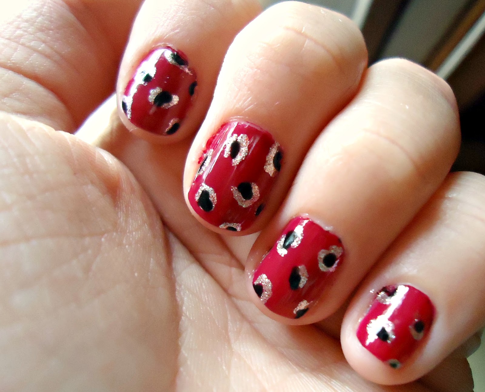 Cotton Headed Ninny Muggins Raspberry Animal Print Nail Art cotton-headed-ninny-muggins-raspberry-animal-print-nail-art