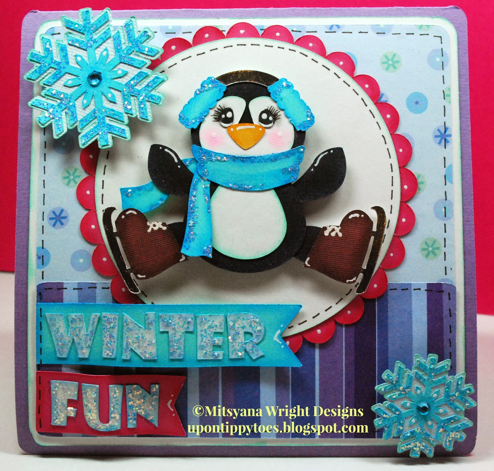 Up On Tippy Toes: Winter Fun Penguin Card