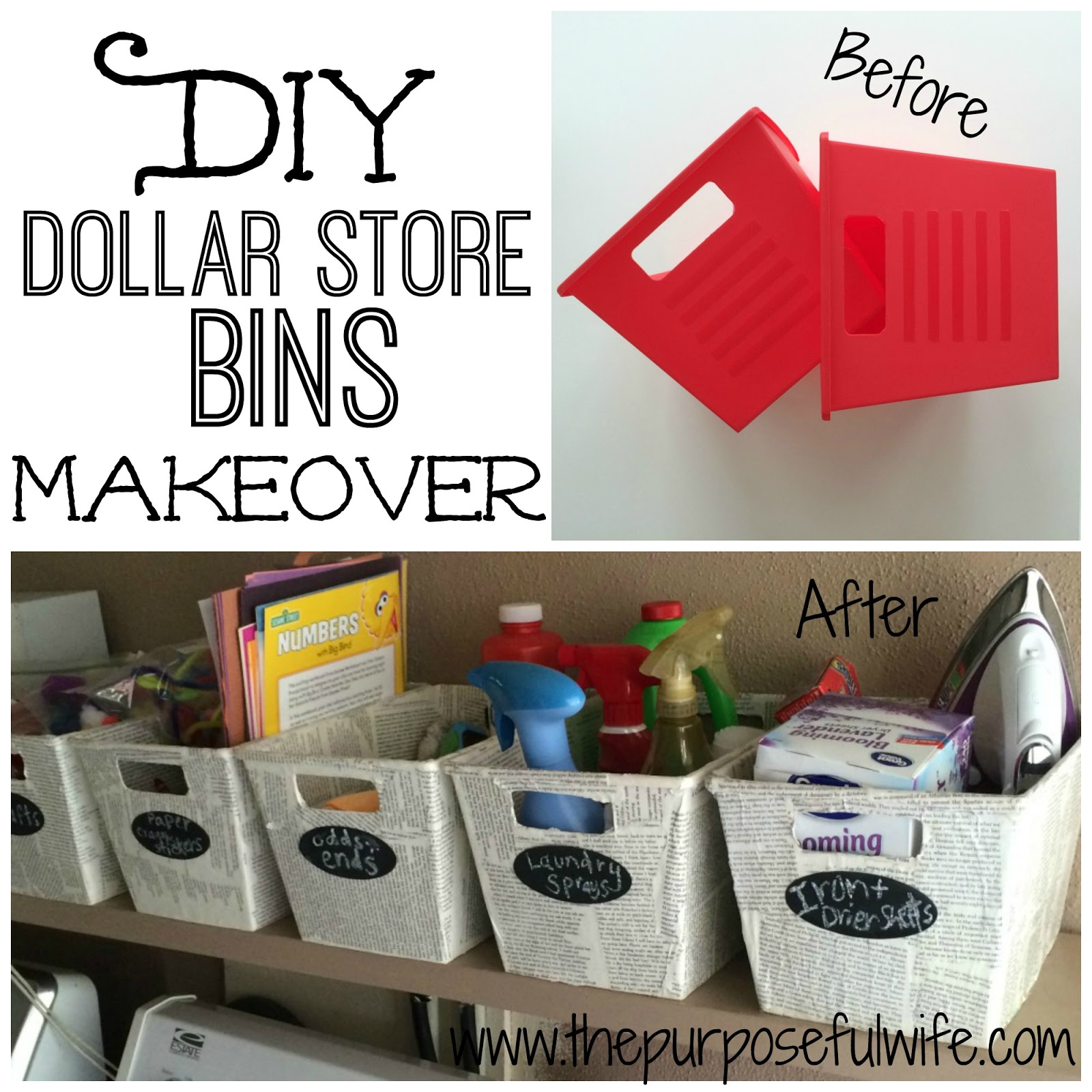 DIY Dollar Store Bins Makeover