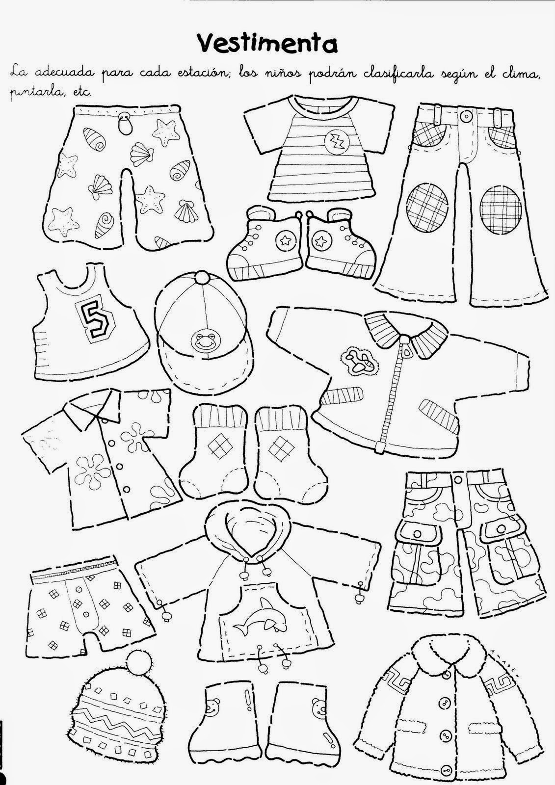 RECURSOS PARA TRABAJAR INFANTIL: La ropa, vestimenta según las estaciones.