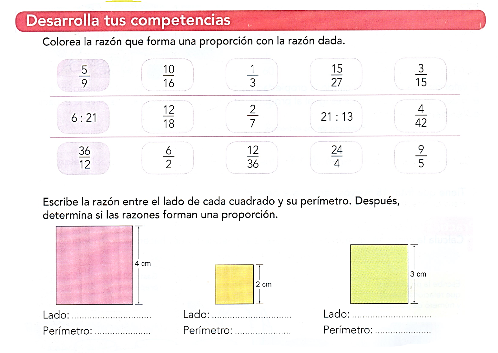 QUINTO GRADO : RAZONES Y PROPORCIONES