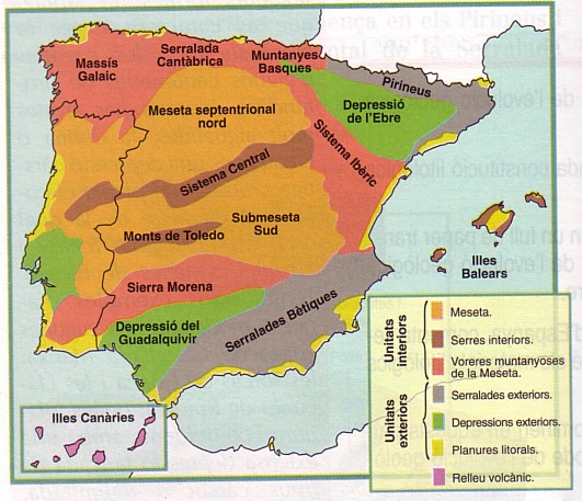 Blog d'aula de Geografia d'Espanya: Les principals unitats del relleu peninsular