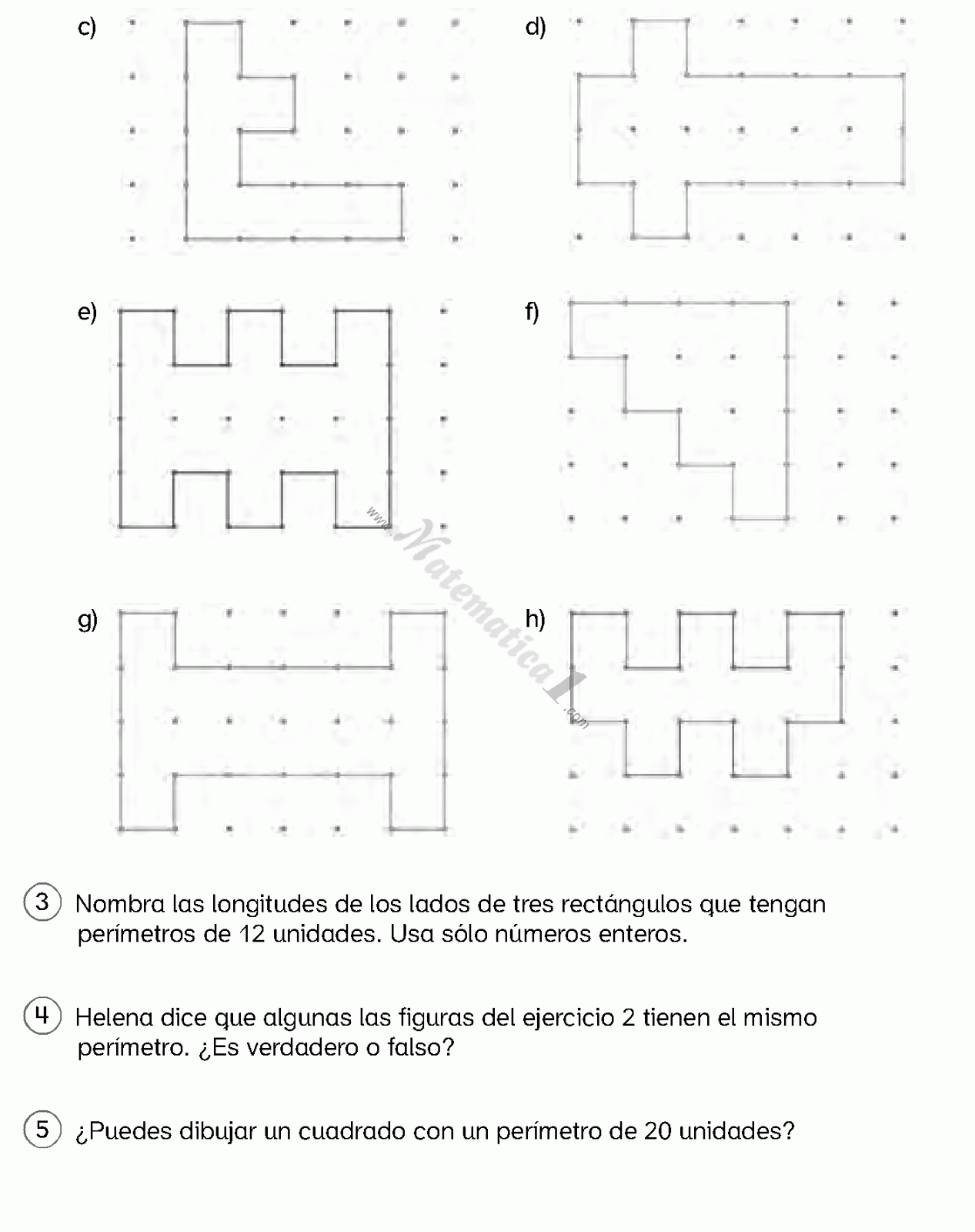 PERIMETROS EJEMPLOS RESUELTOS DE MATEMATICA 3–TERCERO BASICO PDF