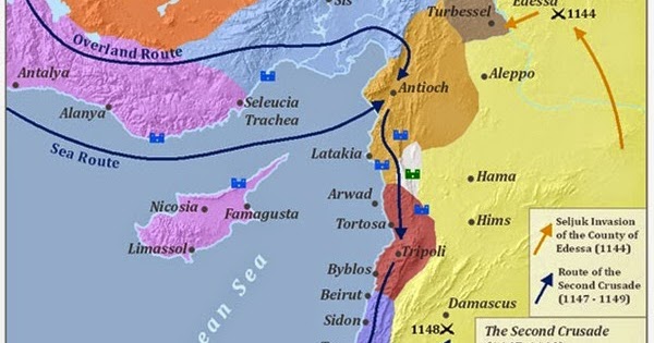 The Final Routes of The Second Crusade |HISTORICAL MAPS